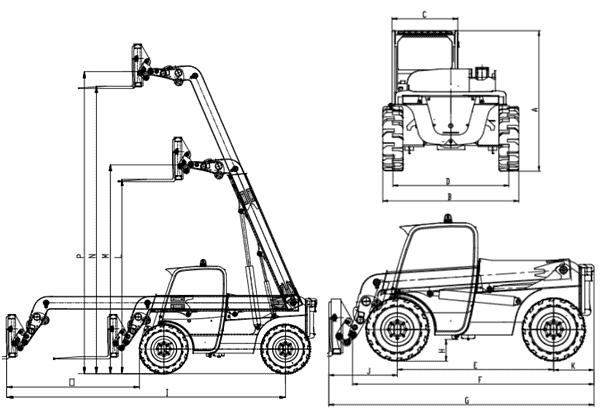 HT306 Forklift Telescopic Extended Boom Telehandler Forklift For Sale